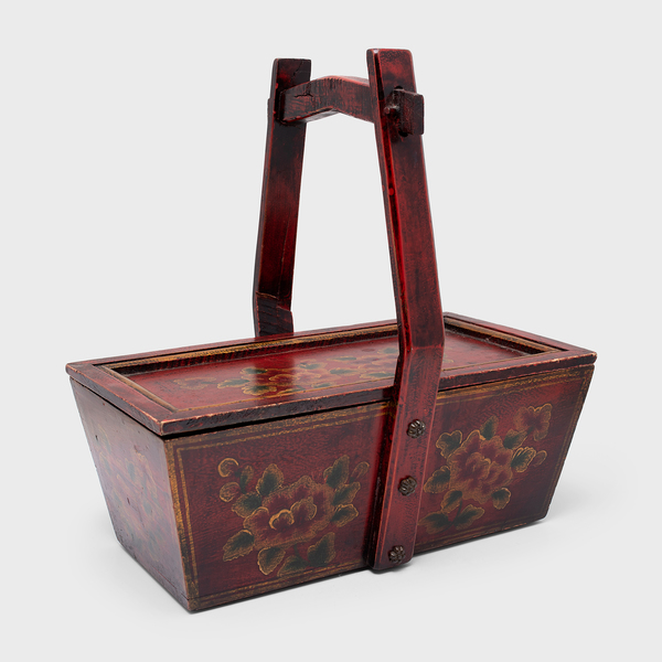 Floral Red Lacquer Carrying Box - Browse or Buy at PAGODA RED