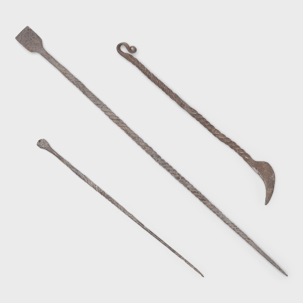 Set of Three Twisted Iron Opium Scrapers - Browse or Buy at PAGODA RED