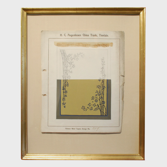 Hand-Painted Art Deco Carpet Rendering - Browse or Buy at PAGODA RED