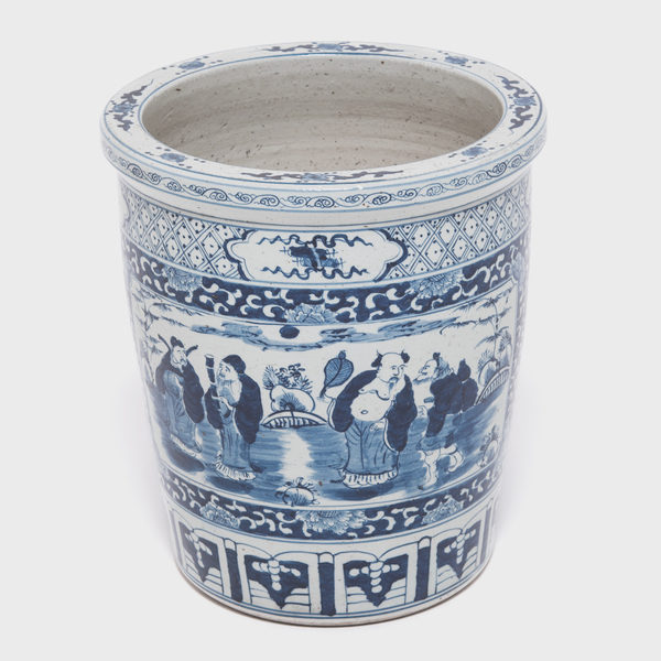 Blue and White Scholars' Scroll Jar - Browse or Buy at PAGODA RED