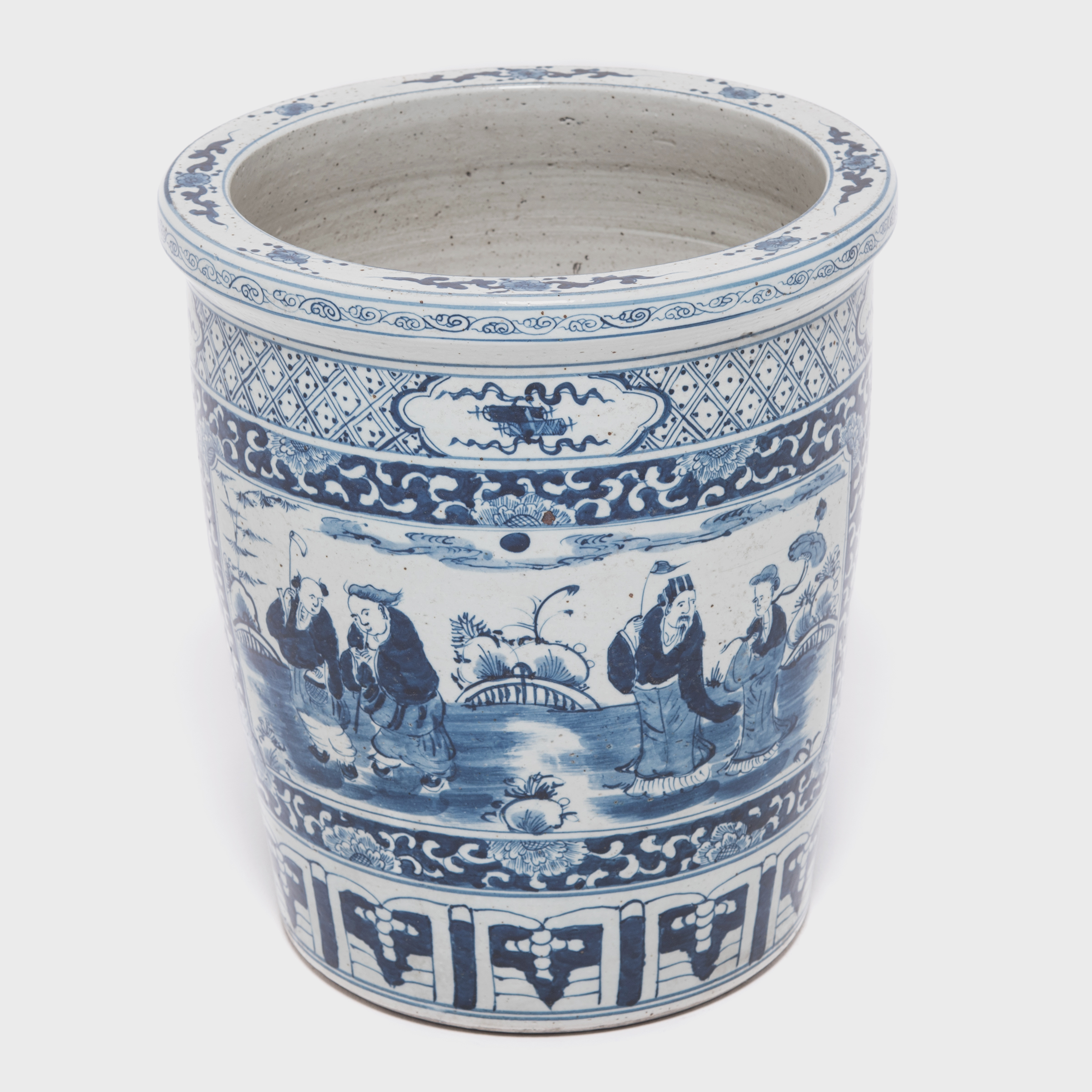 Blue and White Scholars' Scroll Jar - Browse or Buy at PAGODA RED
