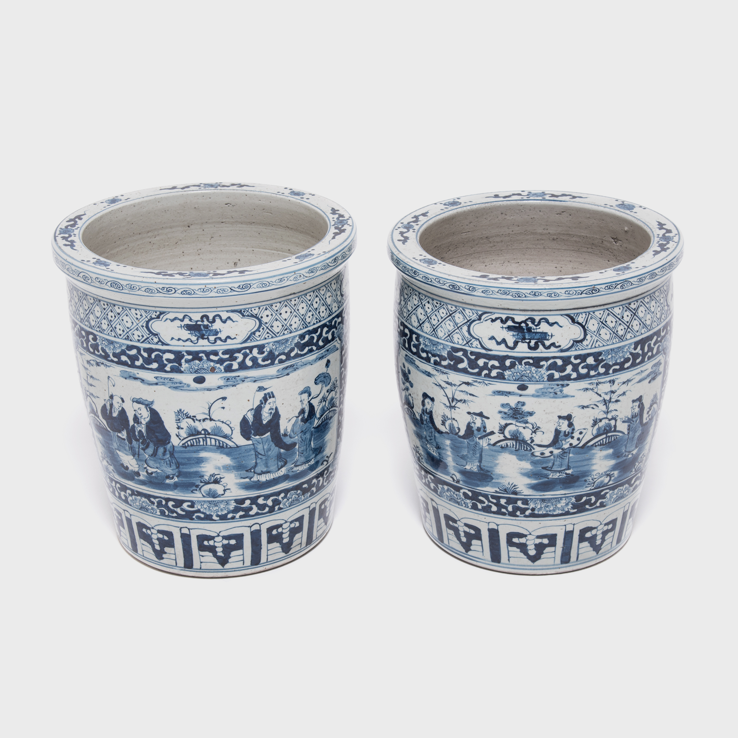 Blue and White Scholars' Scroll Jar - Browse or Buy at PAGODA RED