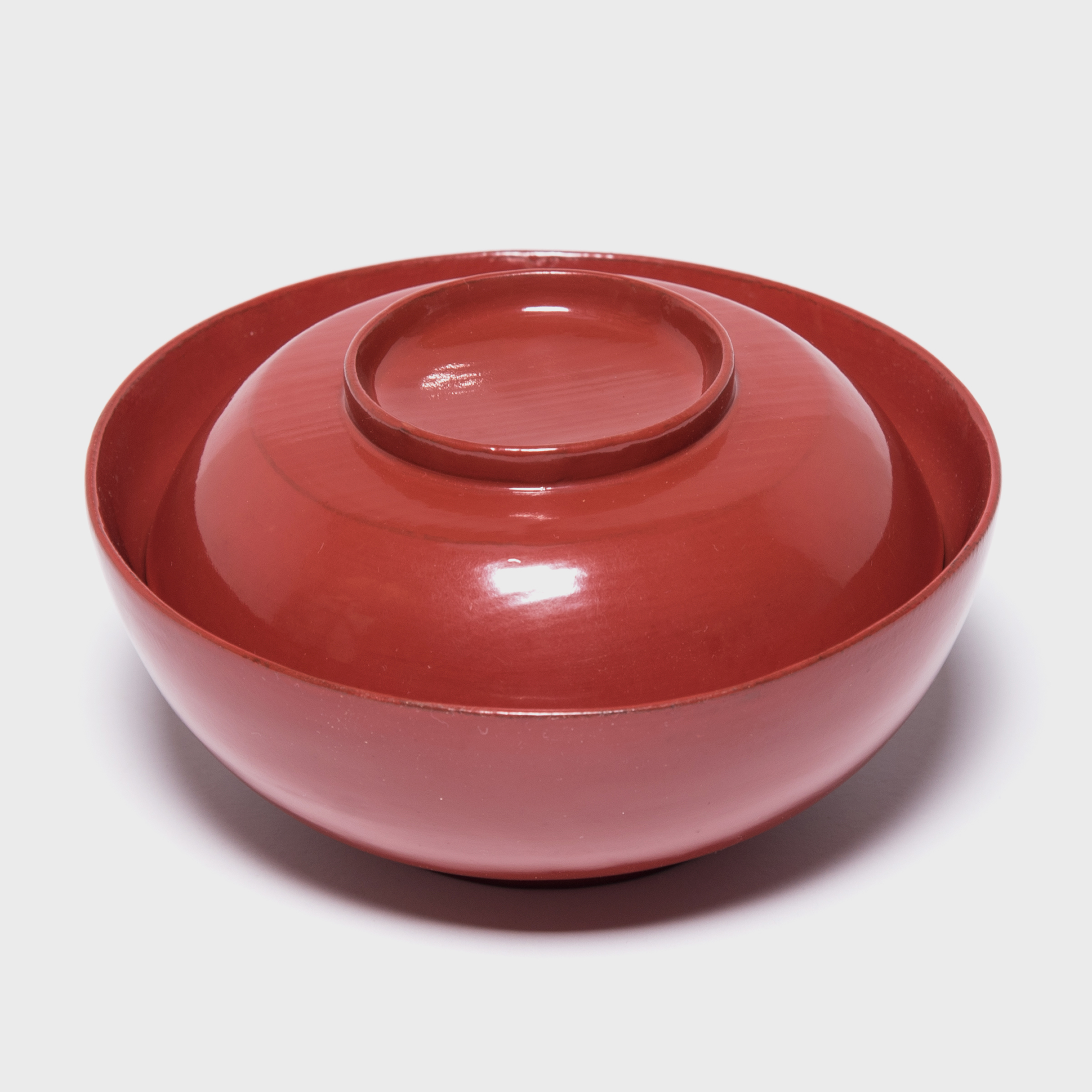 Small Japanese Red Lacquered Covered Bowl - Browse or Buy at PAGODA RED