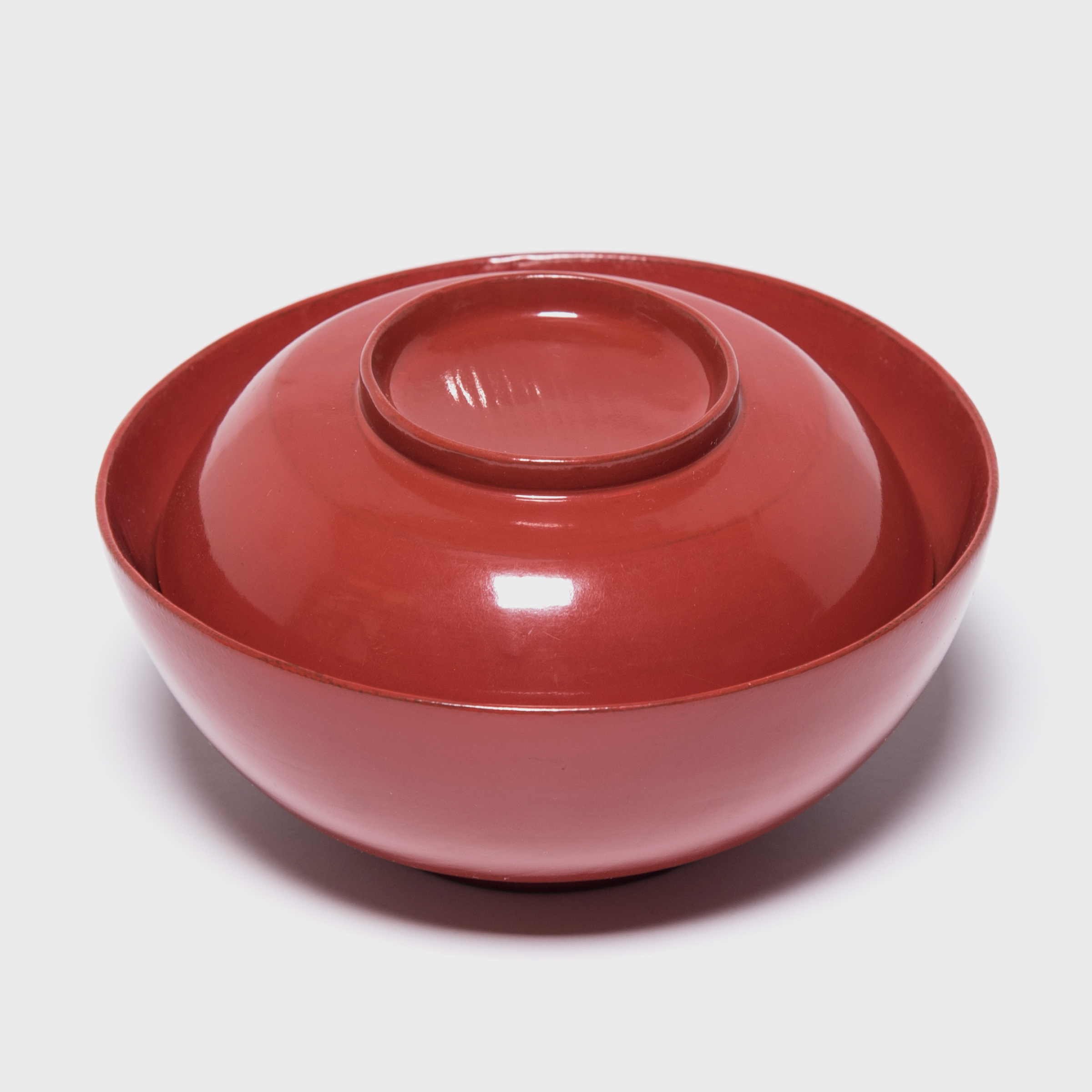 Small Japanese Red Lacquered Covered Bowl - Browse or Buy at PAGODA RED