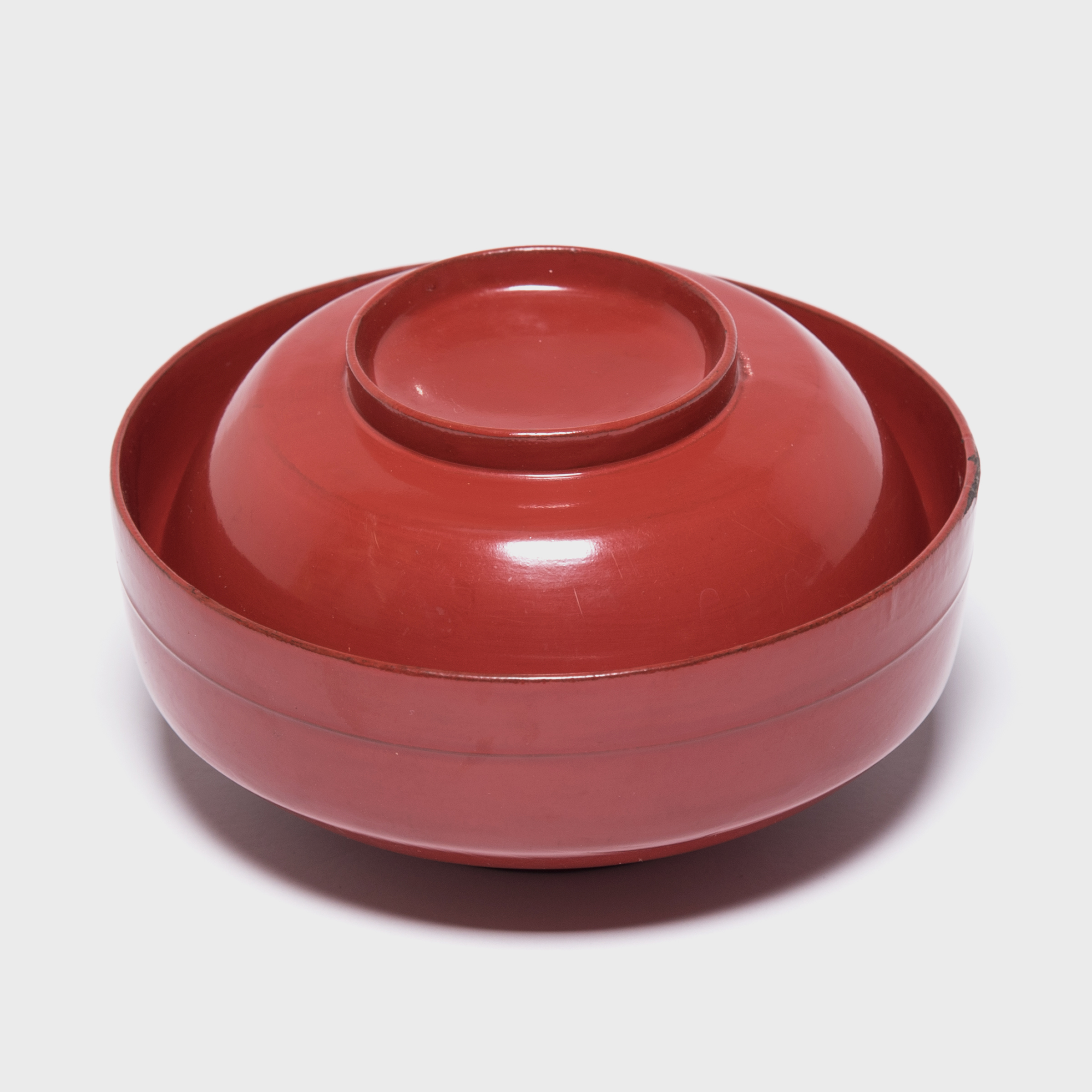 Small Japanese Red Lacquered Covered Bowl - Browse or Buy at PAGODA RED