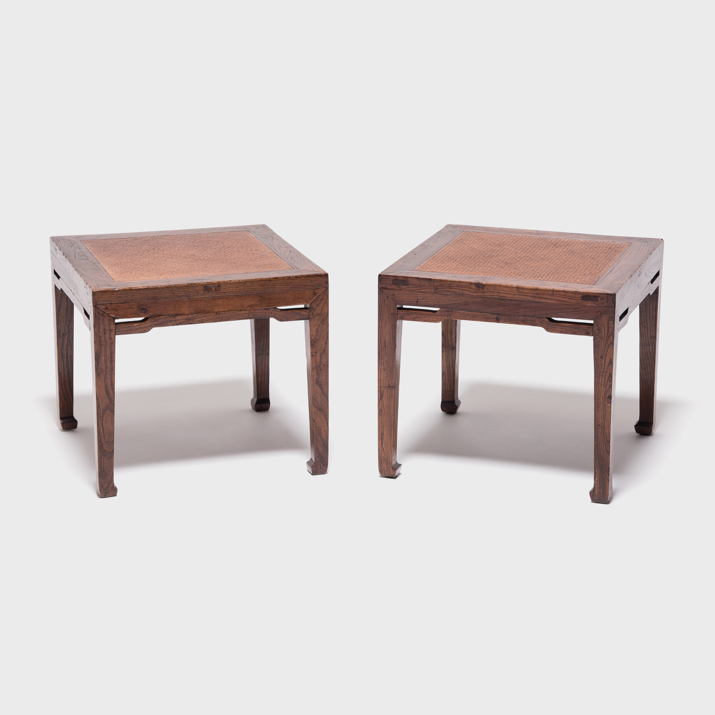 Square Stool with Woven Rattan Top - Browse or Buy at PAGODA RED