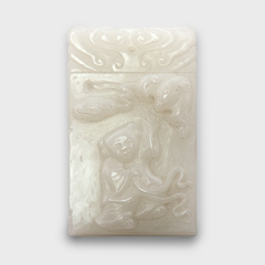 Carved Jade Ho Ho Boy Pendant - Browse or Buy at PAGODA RED