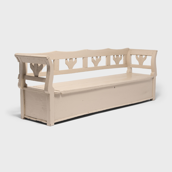 Swedish Gustavian Painted Storage Bench - Browse or Buy at PAGODA RED