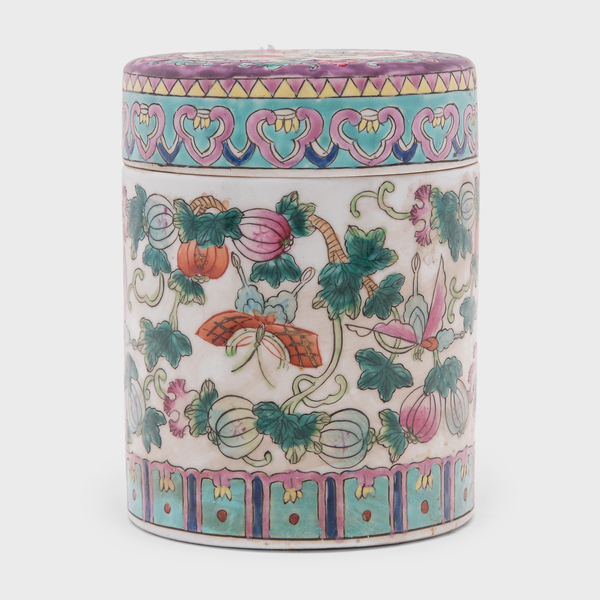 Famille Rose Pumpkin Tea Leaf Jar - Browse or Buy at PAGODA RED