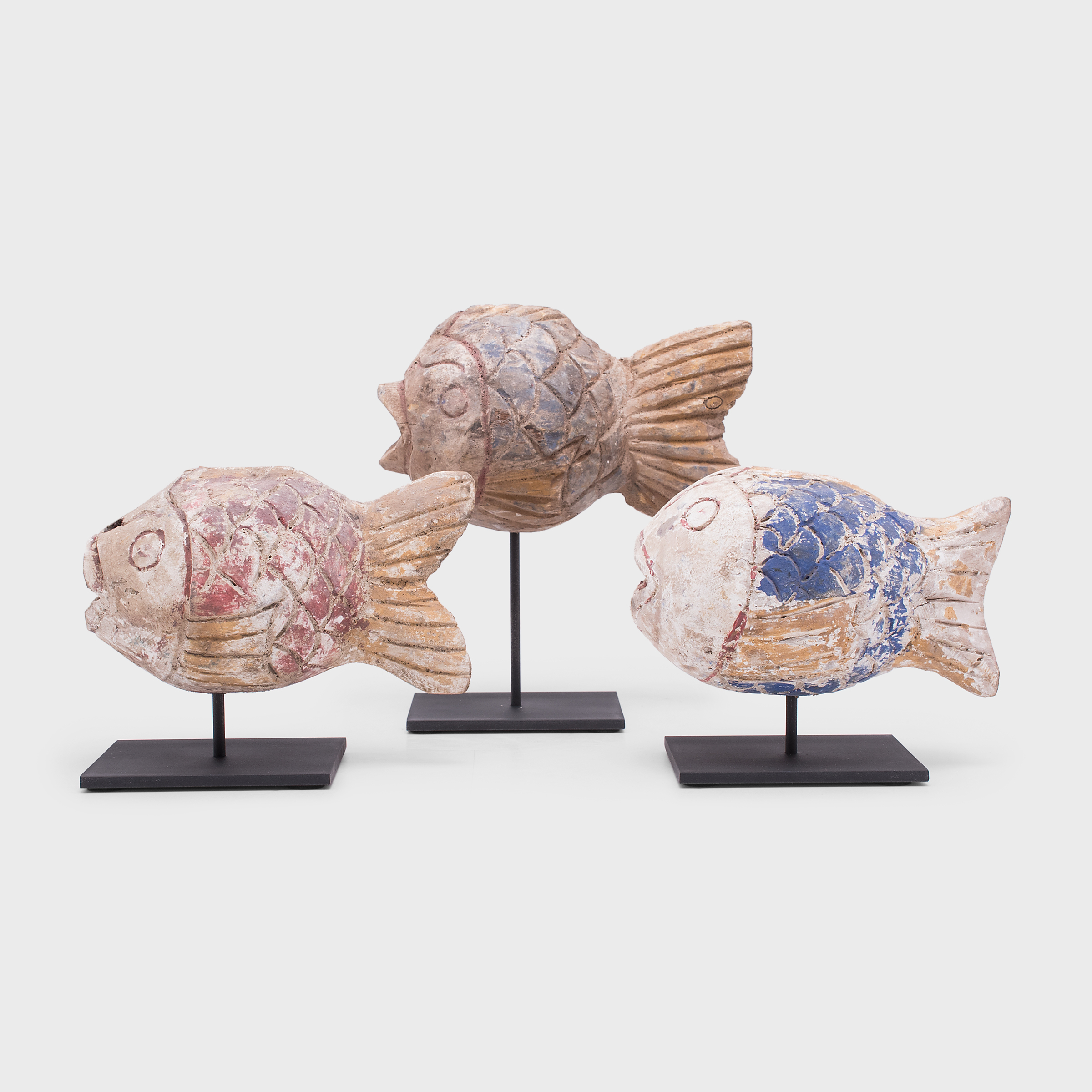 Set of Three Painted Lucky Fish - Browse or Buy at PAGODA RED