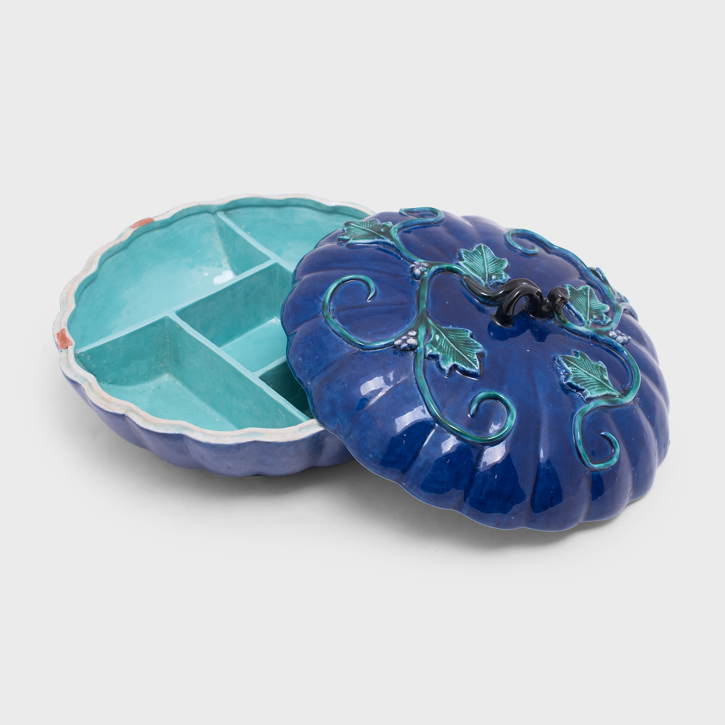Blue Glazed Squash Box - Browse or Buy at PAGODA RED